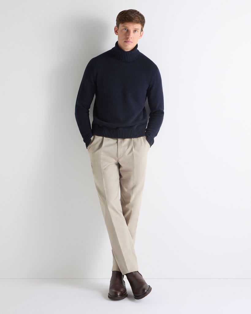 TUCCI CHUNKY ROLL NECK Navy Blue